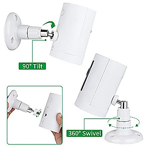 2Pack Adhesive Wall Mount for Ring Stick Up Cam & Ring Indoor Cam, 360 Degree Adjustable Screwless Bracket for Your Ring Surveillance Camera, 2 Ways Installation Without Drilling
