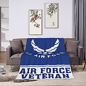 U.S. Air Force Veteran Throw Blanket Warm Ultra-Soft Micro Fleece Blanket for Bed Couch Living Room Decoration