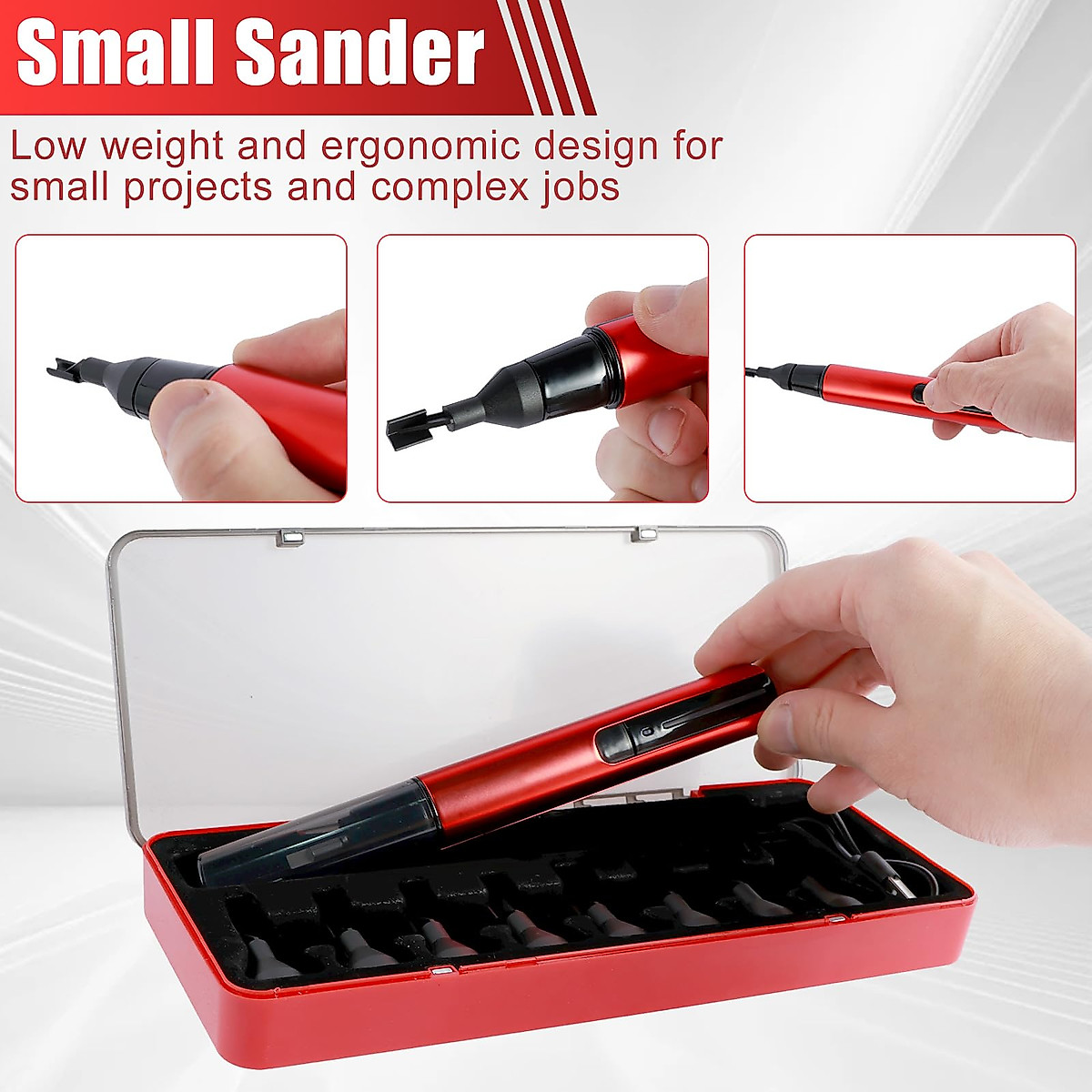 Reciprocating Sander,USB Quick Charging Electric Sanding Pen,Mini Pen Sander With 8pcs Sanding Head