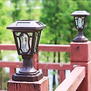 SMLZV Post Lights, Solar Pillar Light Outdoor Patio Light Waterproof Wall Light Outdoor Door Post Light Home Villa Garden Gate Light (2 Pack)