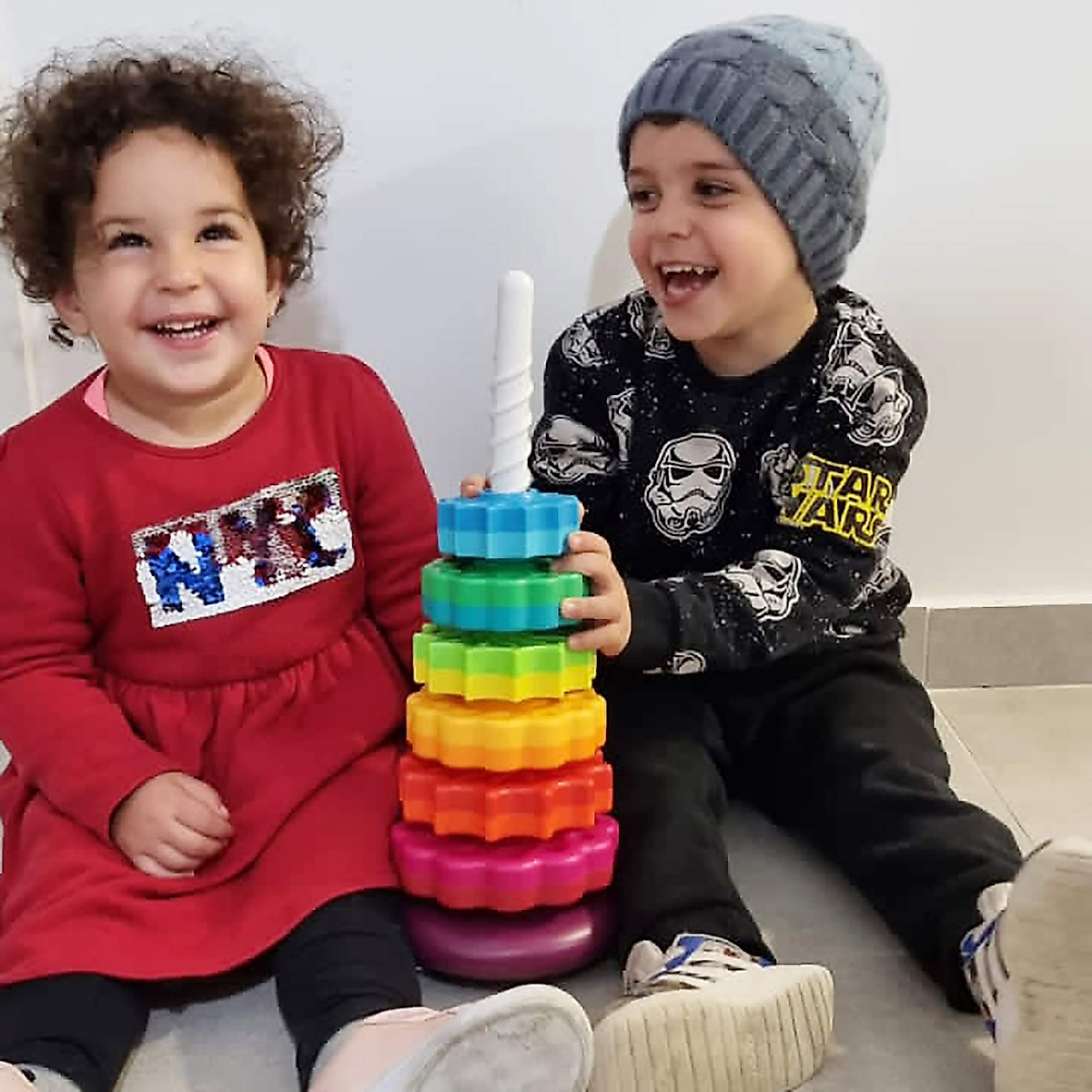 ODELA Spinning Toy – Premium Stacking Toy for Kids – Strong ABS Plastic – Rainbow Spinning Wheel Toy – Fun and Engaging Brain Development Toys for Kids