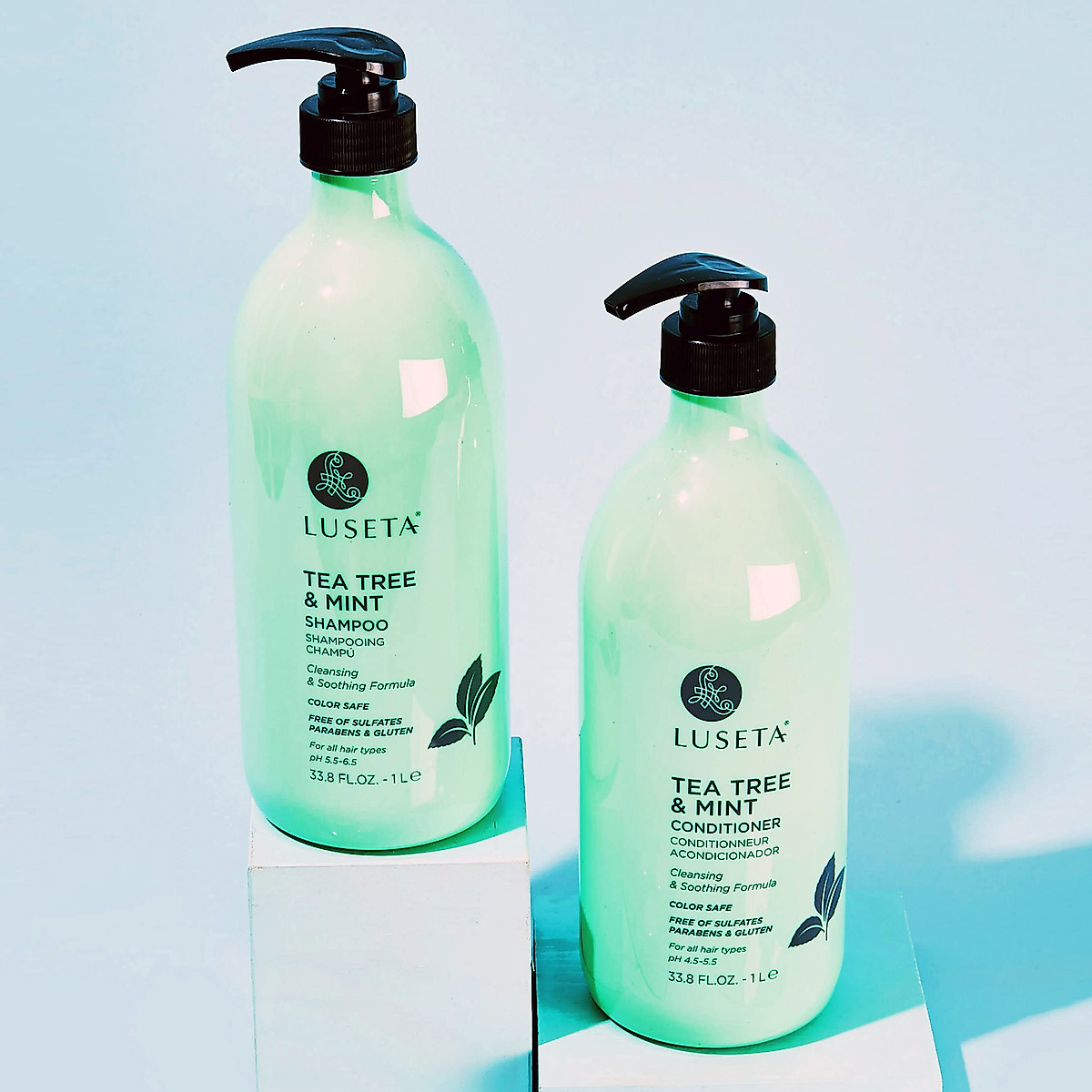 Luseta Tea Tree and Mint Shampoo Cleansing for All Hair Types Nourish Scalp 33.8 Oz