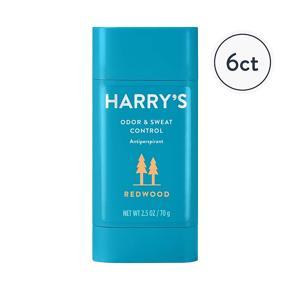 Harry's Deodorant & Antiperspirant - Odor & Sweat Control Antiperspirant for Men - Redwood (Pack of 6)