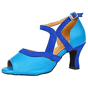 Womens Professional Latin Heels Salsa Ballroom Pumps Jazz Heeled Tango Chacha Peep Toe Bachata Practice Shoes 6CM Heeled SOFE Sole Custom Heel Green US 5.5