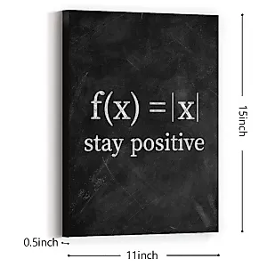Funny Educational Canvas Wall Art-Saty Positive Poster Canvas Prints Framed Wall Art Painting Ready to Hang for Classroom/Math Room/School Decor-12 x 15 Inches