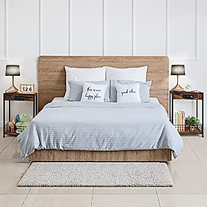 Vrisa Nightstand with Charging Station Bed Side Tables Set of 2 with USB Ports and Outlets Farmhouse Night Stand with Storage Basket Nightstands for Bedroom Living Room Industrial