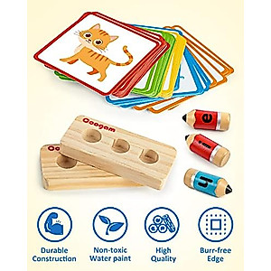 Coogam Wooden Short Vowel Spelling Games, Learn to Spell CVC Sight Words Educational Flashcards Fine Motor Montessori Alphabet Toy Gift for Kids 3 4 5 Years Old