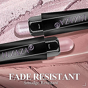 LUXAZA 6PCS Eyeshadow and Eyeliner Pen, Matte And Shimmer Cream Champagne Eye Brightener Pencil Crayon Purple Pink,Waterproof Makeup Stick - Purple Pink