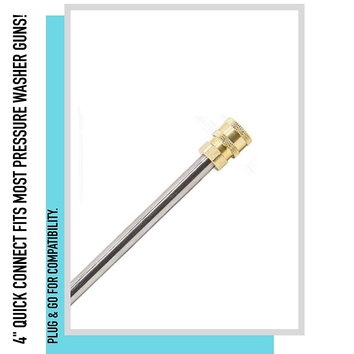 EDOU Direct Pressure Washer Extension Wand 17" | Stainless Steel | 1/4" Quick-Connect | 4,000 PSI Max Working Pressure | Ideal for achieving More Reach for Your Power Washer Hose or Surface Cleaner