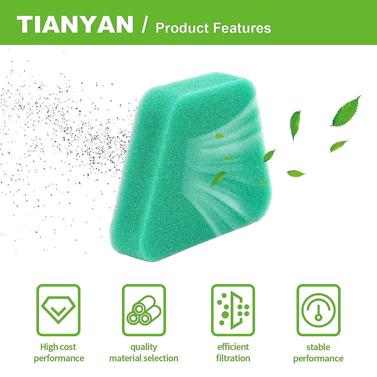 TIANYAN（5 PCS）530037793 530-037793 Air Filter Replacement for Poulan Pro Sears Craftsman Chainsaw 1900 1950 2025 2050 2075 2150 2175 2250 2350 2450 2550 Snapper 1838LE 1900 LE 1950LE 1975 Woodshark