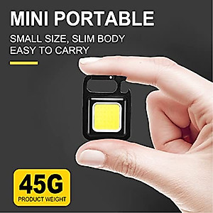 COB Keychain Work Light Mini Keychain Work Light 1000Lux Rechargeable Keychain Flashlight Small Flashlight Keychain Walking and Light Flashligh