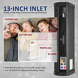 SINCHI Auto Sense, 3-10 mil, 13-inch Laminating Machine for Business/ Office/ School, 50-Second Warm-up Never-Jam Heavy Duty Thermal Laminator Machine 11x17, for foils as Well