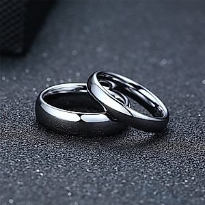 ZKXXJ Personalized Wedding Bands Sets for Him and Her,2Pcs Tungsten Carbide Custom Name Engraved Heart Couple's Ring Set Customized Couple Jewelry for Valentine's Day,Promise Gift