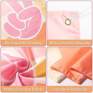 A1diee Groovy Happy Birthday Backdrop Banner Retro Hippie Boho Girl Birthday Party Decorations Party Supplies Daisy Flower XtraLarge Photography Background for Baby Shower Photo Prop Wall Decor