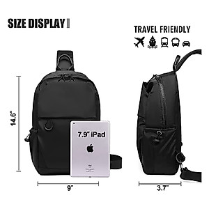 Gooday Small Sling Shoulder Bag Travel Crossbody Backpack for Men, Nylon Waterproof Lightweight Chest Bag