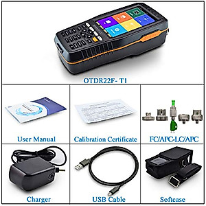 SPEEDWOLF 1310/1550nm 22/20dB Handheld 4in1 OTDR +VFL+OPM+OLS 4" Touchscreen 60km OTDR Fiber Optic Tester with SC(APC)+FC(APC)+FC to LC(APC) Adapter(OTDR22F-T1-1)
