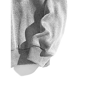 WDIRARA Women's Letter Graphic Print Round Neck Long Sleeve Sweatshirt Tops Pullovers Grey L