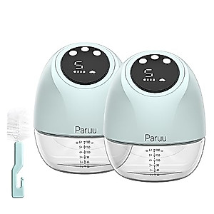 Paruu P3 Wearable Breast Pump Hands-Free, All-in-one Milk Storage, Breast Pump Portable, 4 Modes & 10 Levels, Electric & Smart Display, Memory Function, 17/21/25mm Flange (2 Packs)