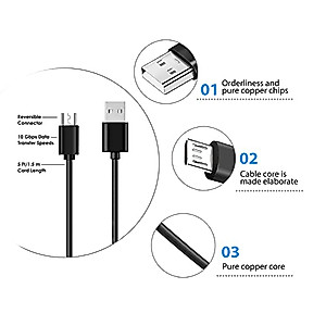 5FT USB Charger Charging Cord Cable Compatible with for Bushnell Wingman GPS Speaker, Bushnell Neo Ghost, Phantom,Treblab FX100 HD7 X5 XR700 XR500 N8 XR100 XGO X5 Z2 BT5 xRun Speakers (Black)