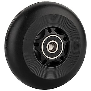 AOWESM Inline Skate Wheels 72mm 76mm 80mm 85a Outdoor Roller Blades Hockey Skates Replacement Wheels w/Bearings ABEC-9 and Floating Spacers (4 Pack) (Black, 72mm)