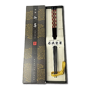 Premium Japanese Chopsticks Reusable [ Made in Japan ] Traditional Lacquer Art Wooden Chopsticks (Black(YM003))