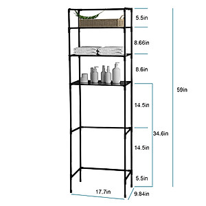 TACOSUWE 3 Tier Over The Toilet Rack, Shelf Bathroom, Bathroom Stand Organizer Space Saver (Black)