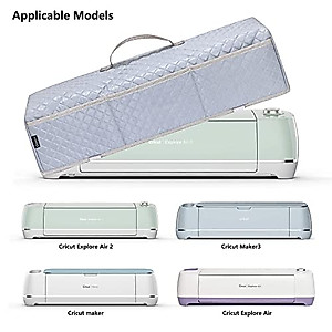 Ginsco Dust Cover for Cricut Maker 3, Cricut Maker, Cricut Explore 3 Machine, Cricut Explore Air 2, Cricut Maker Cover with 3 Front Pockets for Cricut Accessories and Supplies Tools Pens Gray