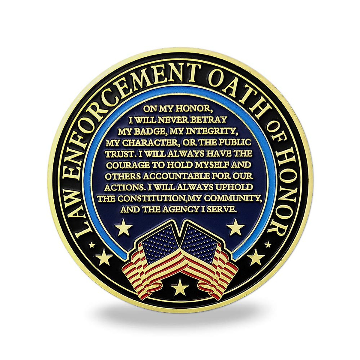 Thin Blue Line Sheriff Police Challenge Coin Law Enforcement Oath of Honor