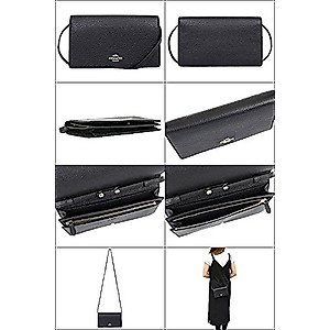 Coach Foldover Clutch Crossbody Bag, Black, One Size