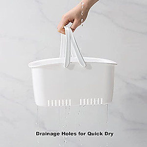 carrotez Shower Caddy Basket, Plastic Storage Basket for Bathroom, Shower Basket, Portable Storage Organizer with Handles for Bathroom, College Dorm, Bedroom, Kitchen