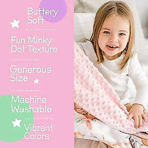 Premium Soft Plush Lightweight Minky Dot Toddler Baby Blanket for Newborn - Soft Baby Blanket