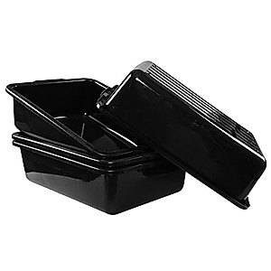 Bblina 4-pack 32 Large Commercial Bus Tubs Boxes, Plastic Shallow Storage Bus Trays