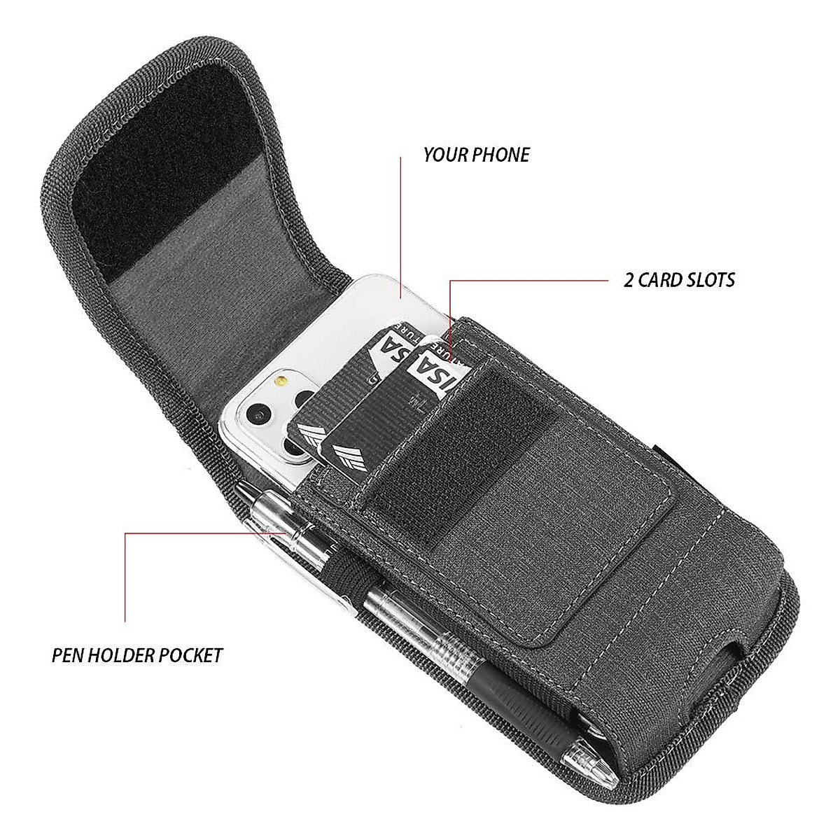 Belt Phone Holster Compatible with Motorola Defy, Defy 2, Edge, Edge 20, 20 Fusion, 20 Lite, 20 Pro, Edge 30 Pro, Edge S, Edge S30, X30, G Pure