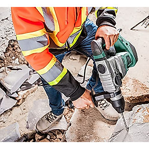 Monkey King Bar -1-1/4 inch SDS PLUS Rotary Hammer Drills 12Amp 1500w 120v 60Hz Impact Hammer Drills for Concrete-Safety Clutch 3 Functions Includes Tile Removal Tool 11 Pcs Accessories Set