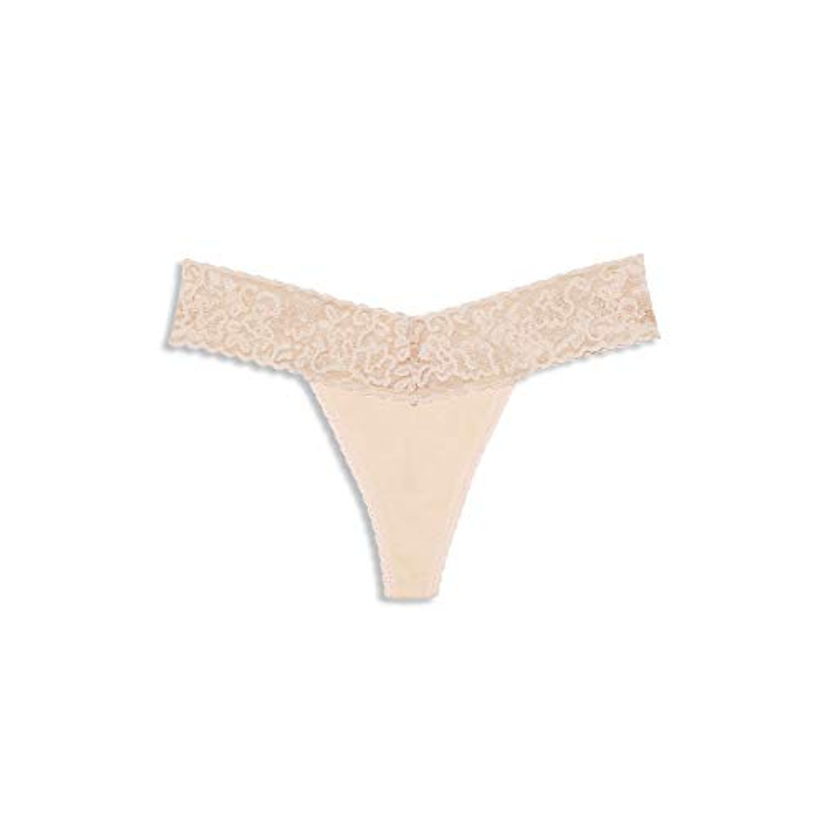 Jockey Women's Underwear Cotton Stretch Lace Thong, Dusty Sand, 2XL