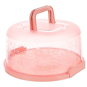 SOLUSTRE 1pc Cake Box Plastic Pallet Mini Server Round Cake Carrier Cake Serving Tray Cake Turntable Cupcake Carrier Box Round Storage Container Food Packaging Boxes Buckle Cake Packing Box