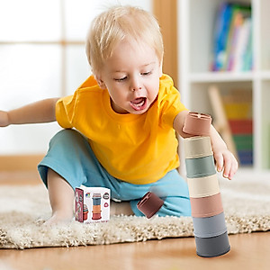 OWNONE 1 Stacking Cups for Toddlers 8 Pcs, Baby Stacking Toy for 6 Months and Up, Nesting Cups for Boys & Girls 1 2 3 Years Old