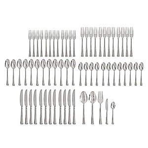 Oneida Chroma 65 Piece Fine Flatware Set, Service for 12, 18/10 Stainless Steel, Silverware Set, Dishwasher Safe
