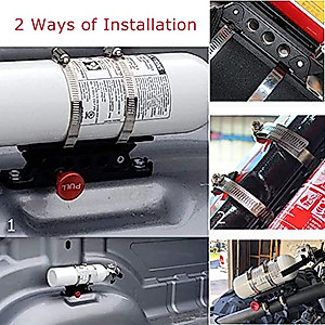 Quick Release Aluminum Fire Extinguisher Holder Mount Bracket Roll Bar Mount Bottle Holder Adjustable for Wrangler TJ JK JL JKU UTV Polaris RZR Ranger (Black)