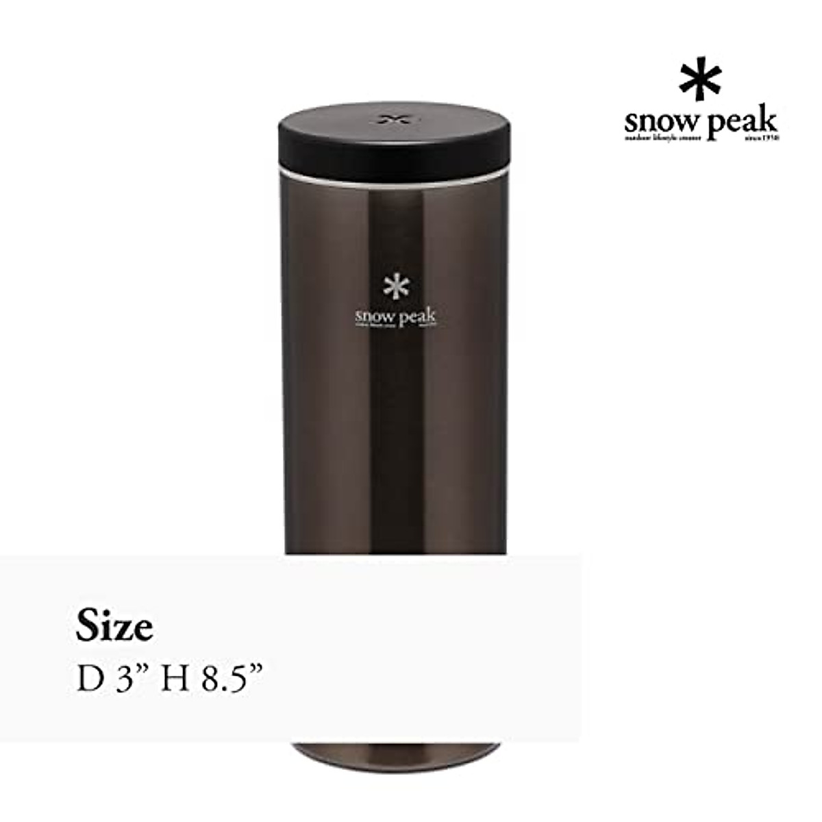 Snow Peak System Bottle - Double-Wall Insulated Stainless Steel Water Bottle with Multiple Lids - Versatile Camping & Backpacking Equipment - 500 ml - Dark Silver