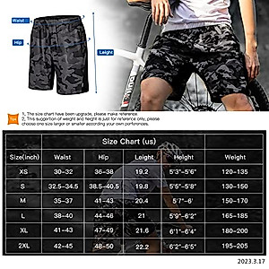 Santic Men's Mountain Bike Shorts Padded Pack of Two Cycling Shorts with Liner Loose-fit Stretchy Zipper Pockets Bicycle MTB Shorts Trail Camo Black XL