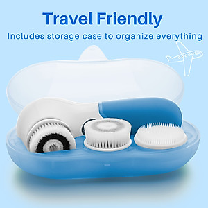 LAVO Facial Cleansing Brush - Electric Spin Scrubber and Exfoliator for Face - Scrub Skin - Exfoliating Cleanser