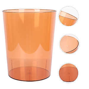 Amosfun Plastic Slim Round Small Trash Can Wastebasket Garbage Container Bin Pot for Bathroom Bedroom Kitchen Home Office Orange