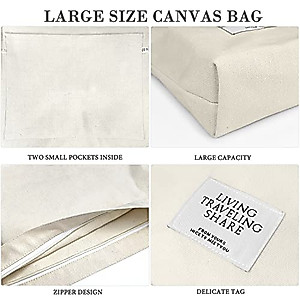 Canvas Tote Bag, Off-White Large