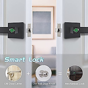 IRONZON Fingerprint Door Lock Biometric Door Lock Smart Door Knob Gate Locks Left-Right Adjustable Handle Keyless Entry Door Lock for Bedroom Hotel Warehouse Office F180B