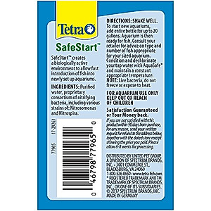 Tetra SafeStart, 3.38 Ounce, For Newly Set-Up Fish Aquariums