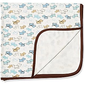 Little Me Baby Boys' Cute Puppies Swaddling Receiving Blanket