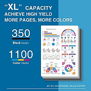 Paeolos Remanufactured 252XL Ink Cartridge Replacement for Epson 252XL T252 T252XL for Workforce WF-3620 WF-3640 WF-7110 WF-7610 WF-7620 WF-7210 WF-7710 WF-7720, 5 Packs （2BK, 1Y, 1C, 1M）