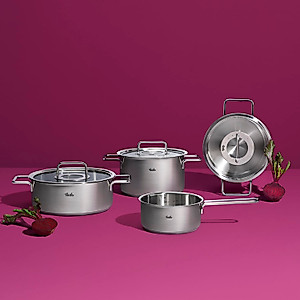 Fissler Pure Collection Stainless Steel 2.2 Quart Stock Pot with Glass Lid