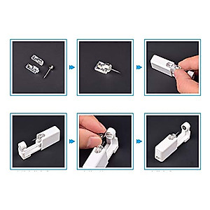 Pimoys 4pcs Painless Ear Piercing Gun Disposable Safety Asepsis Piercing Tool Kit with Ear Studs